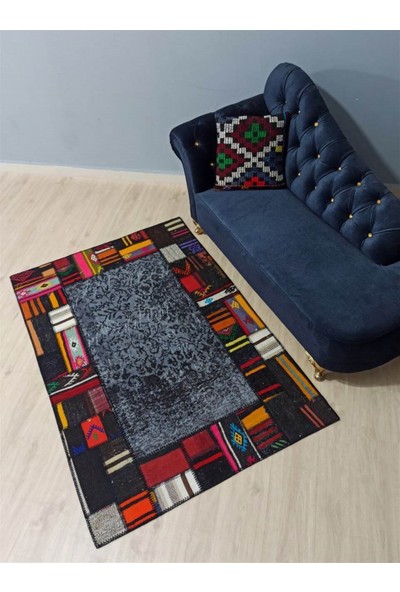 Çam Halı Siyah Göbeklı Anadolu KİLİM-120X180