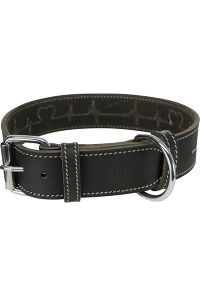 Trixie Köpek Boyun Tasması, Kalın Deri, M:38-47CM/40MM, Siyah