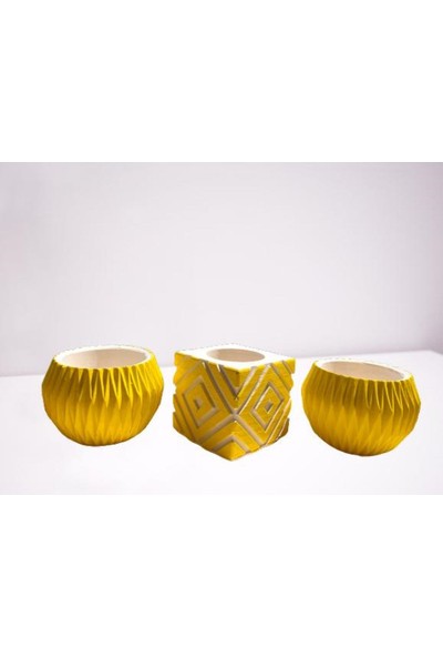 Esinti Design House Oval ve Kare Yaldızlı 3'lü Sukulent Kaktüs Saksı Seti Esinti Design House Oval ve Kare Yaldızlı 3'lü Sukulent Kaktüs Saksı Seti