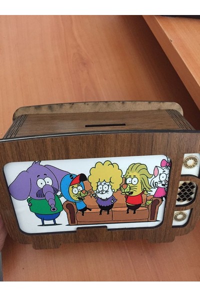 Buypass Çizgi Film Karakterli Ahşap Kumbara