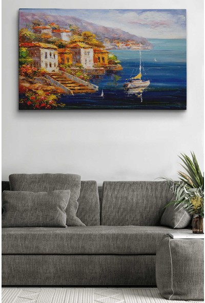 Trendlucca Yunanistan Harbor View Manzaralı Yağlıboya Görünüm Dekoratif Kanvas Duvar Tablosu Trendlucca Yunanistan Harbor View Manzaralı Yağlıboya Görünüm Dekoratif Kanvas Duvar Tablosu