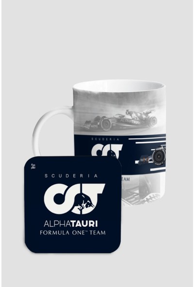 Flipped Alpha Tauri Formula Kupa ve Bardak Altlığı Takımı Flipped Alpha Tauri Formula Kupa ve Bardak Altlığı Takımı