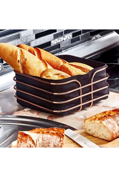 Kitchen Store Ekmeklik Ekmek Sepeti Çok Amaçlı Lüx Rose Paslanmaz Sepet Siyah Kumaş Kitchen Store Ekmeklik Ekmek Sepeti Çok Amaçlı Lüx Rose Paslanmaz Sepet Siyah Kumaş