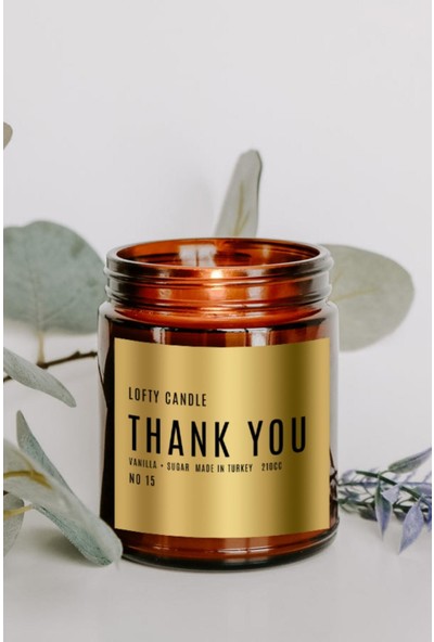 Thank You Gold Etiket Amber Kavanoz Mum Dekor Aromaterapi Rahatlatıcı Vanilya Kokusu 210 gr Thank You Gold Etiket Amber Kavanoz Mum Dekor Aromaterapi Rahatlatıcı Vanilya Kokusu 210 gr