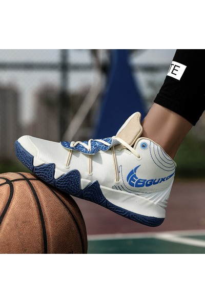 Bobdog BC14S2 Bej Mavi Erkek Basketbol Ayakkabıları Sneakers Spor Ayakkabı (Yurt Dışından)