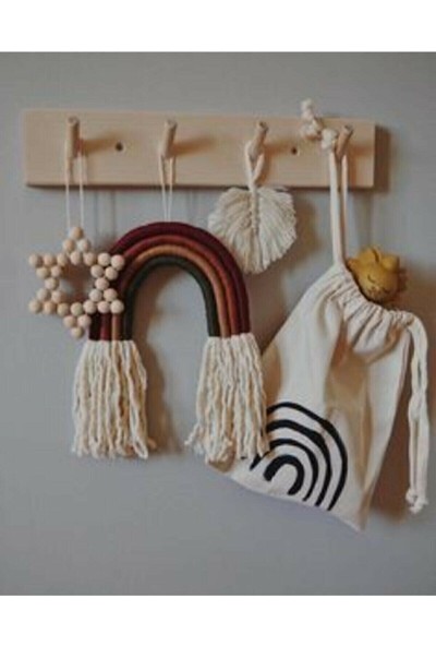 Algı Ahşap Modern Duvar Askılık 40CM Algı Ahşap Modern Duvar Askılık 40CM