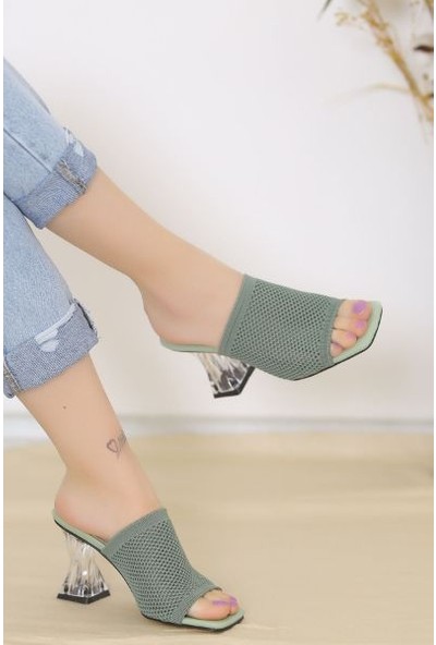 7 cm Topuklu Terlik Yeşil - 9147.264. 7 cm Topuklu Terlik Yeşil - 9147.264.