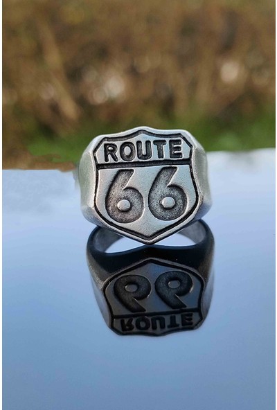 The Collection Klasik Route 66 Model Gümüş Kaplama Ayarlanabilir Erkek Yüzük The Collection Klasik Route 66 Model Gümüş Kaplama Ayarlanabilir Erkek Yüzük