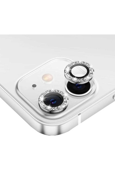 Eiroo Iphone 11 Taşlı Silver Kamera Lens Koruyucu