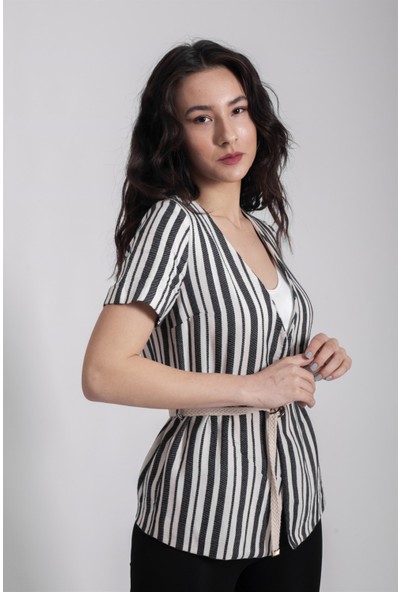 Mark Jovia Cizgili Kısa Kol Ceket