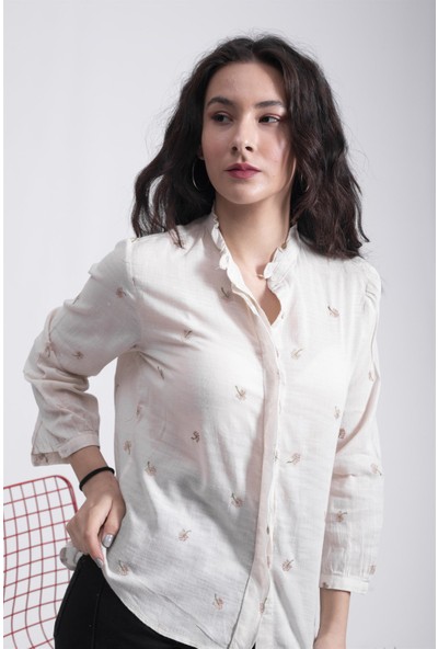 Mark Jovia Çicek Nakışlı Gömlek