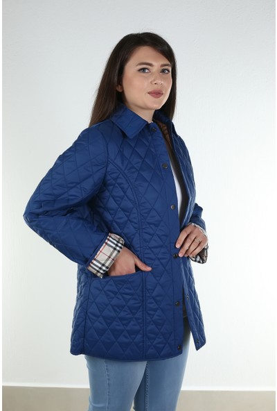 Brendon Kadın Kapitone Büyük Beden Mont 16406 Indigo/ındigo 22S32016406