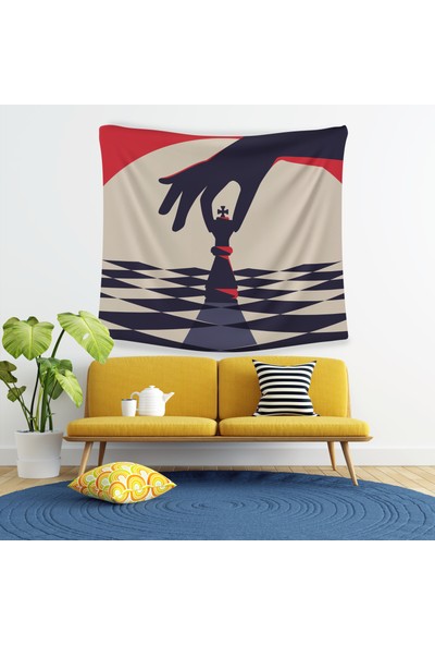 Chowa Design The King Satranç Leke Tutmaz Kadife Dokulu Örme Raşel Kumaş Duvar Örtüsü 130X90 Duvar Halısı Chowa Design The King Satranç Leke Tutmaz Kadife Dokulu Örme Raşel Kumaş Duvar Örtüsü 130X90 Duvar Halısı