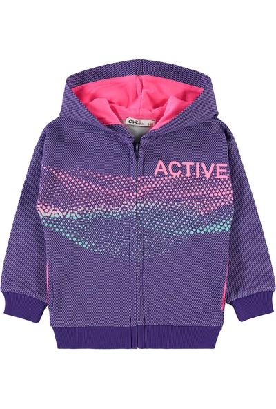 Civil Girls Kız Çocuk Kapüşonlu Hırka 2-5 Yaş Mor