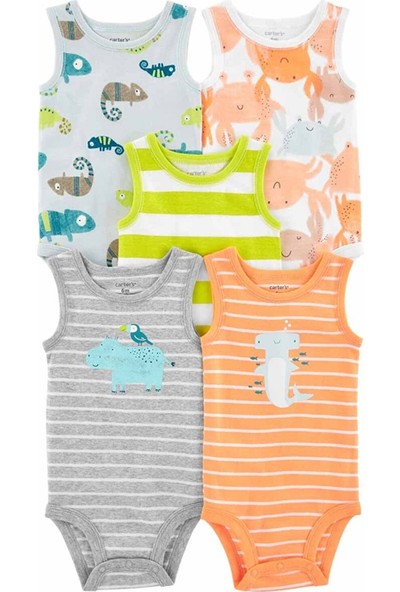 Carter's Erkek Bebek Kolsuz Body Set Kolsuz 5'li Paket