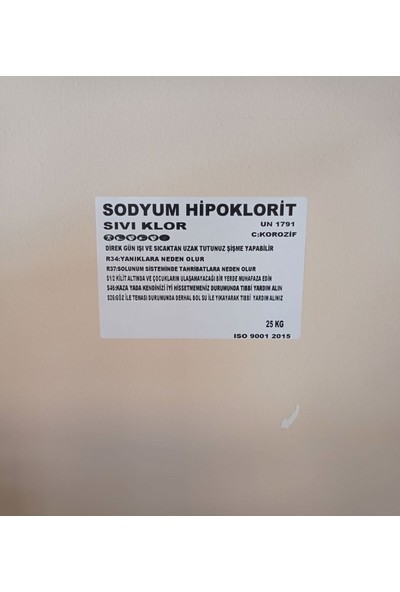Keepsake Sodyum Hipoklorit Sıvı Klor 25 kg Keepsake Sodyum Hipoklorit Sıvı Klor 25 kg