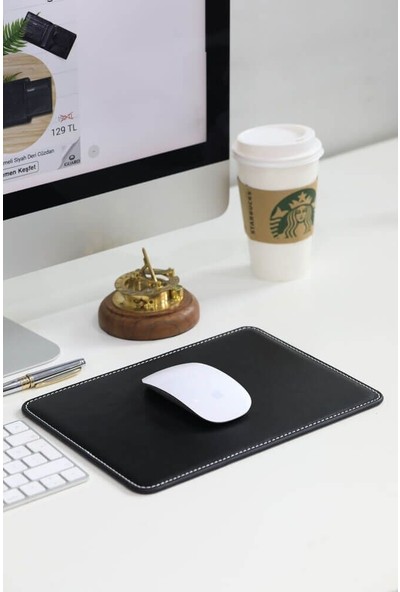 Asyaclub Hakiki Deri Dikiş Detaylı Siyah Mouse Pad Asyaclub Hakiki Deri Dikiş Detaylı Siyah Mouse Pad