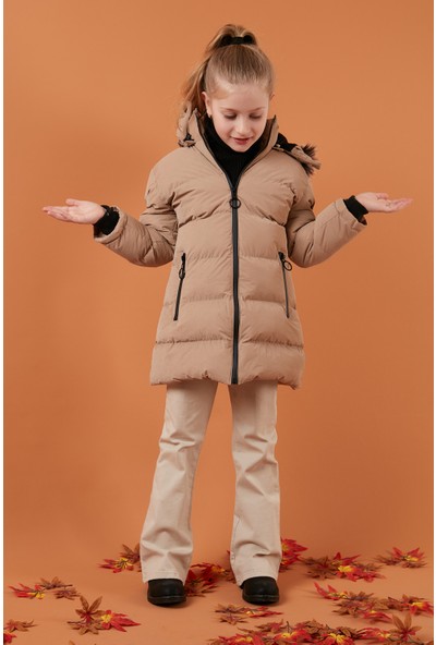 Lela Yakası Suni Kürklü Peluş Astarlı Çıkarılabilir Kapüşonlu Kışlık Mont Kız Çocuk Mont 5760002 Lela Yakası Suni Kürklü Peluş Astarlı Çıkarılabilir Kapüşonlu Kışlık Mont Kız Çocuk Mont 5760002