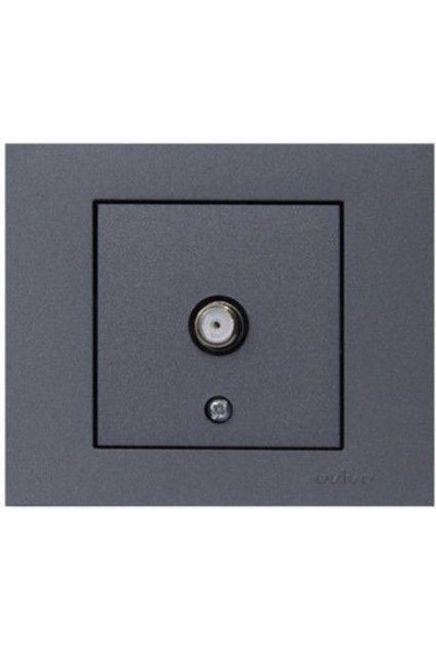 Ovivo Grano Metalik Füme F Tipi Uydu Prizi Sonlu