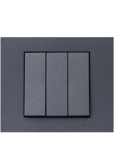 Ovivo Grano Metalik Füme Üçlü Anahtar