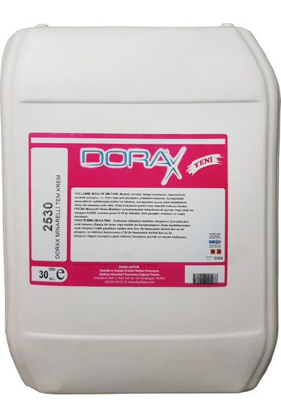Dorax Mineralli Temizlik Kremi 30 kg Dorax Mineralli Temizlik Kremi 30 kg