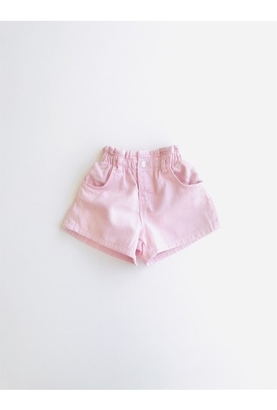 Yüksek Bel Şort - Pembe