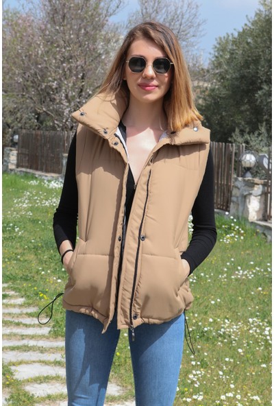 Barbora Tasarım Şişme Yelek Yaka Detaylı