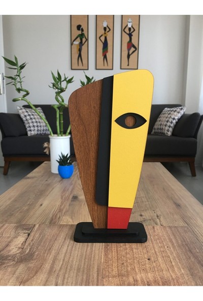 Amorf Design Ahşap Desenli Sarı Maske Biblo Amorf Design Ahşap Desenli Sarı Maske Biblo