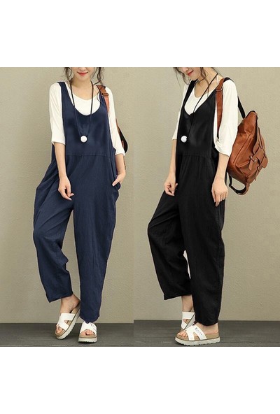 Barbora Kalın Askılı Salopet Tulum