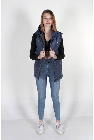 Barbora Tasarım Şişme Yelek Yaka Detaylı Lastikli