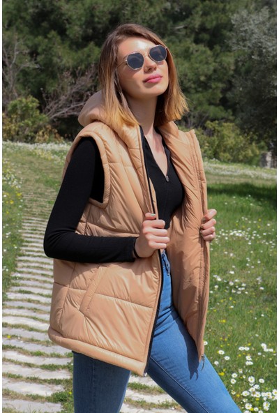 Barbora Tasarım Şişme Yelek Yaka Detaylı Lastikli