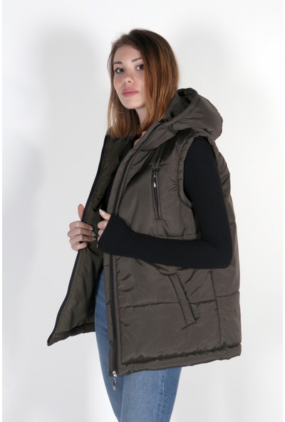 Barbora Tasarım Şişme Yelek Yaka Detaylı Lastikli