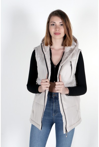 Barbora Tasarım Şişme Yelek Yaka Detaylı Lastikli