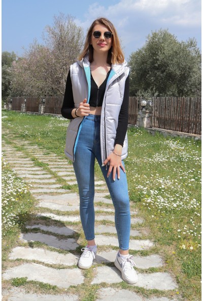 Barbora Tasarım Şişme Yelek Yaka Detaylı Lastikli