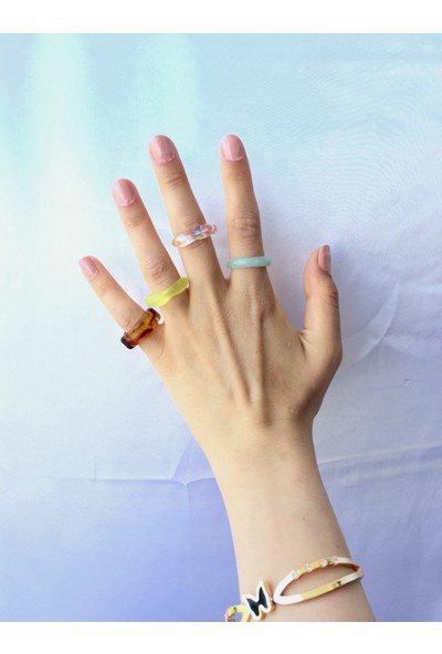 Marotte 4'lü Reçine Yüzük Seti