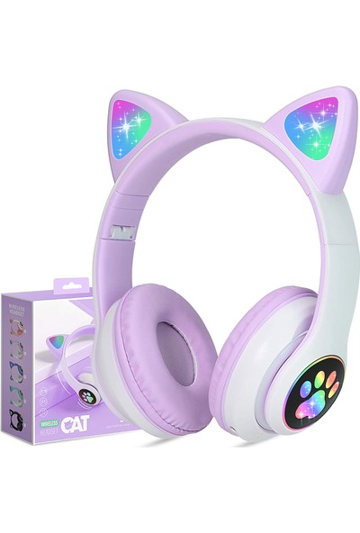 Robeve LED Işıklı Bluetooth Kedi Kulaklık