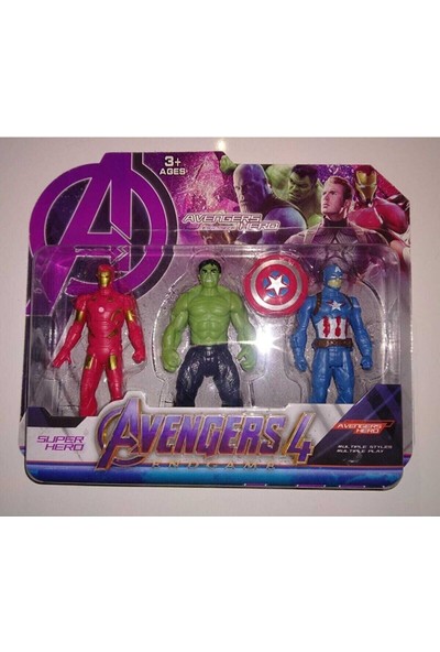 Avengers Hulk, Kaptan Amerika ve Ironman 3 Lü Figür Set Oyuncak Iron Avengers Hulk, Kaptan Amerika ve Ironman 3 Lü Figür Set Oyuncak Iron