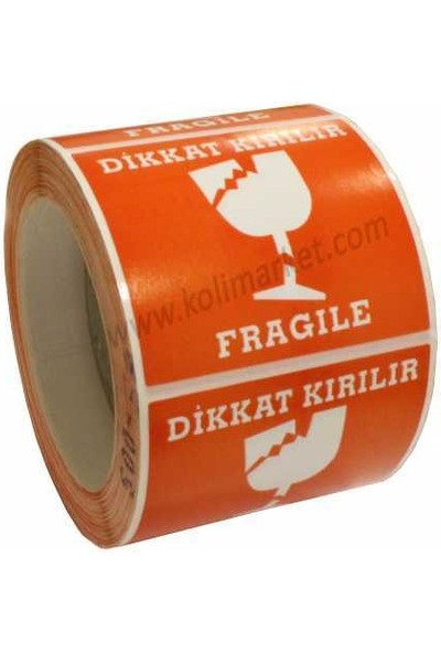 Kargo Toptancısı Dikkat Kırılır Etiketi 73X73 500 Sarım 2'li Kargo Toptancısı Dikkat Kırılır Etiketi 73X73 500 Sarım 2'li