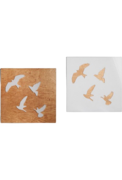 Evsimo Fly Tablo Ikili Set Kayın-Beyaz