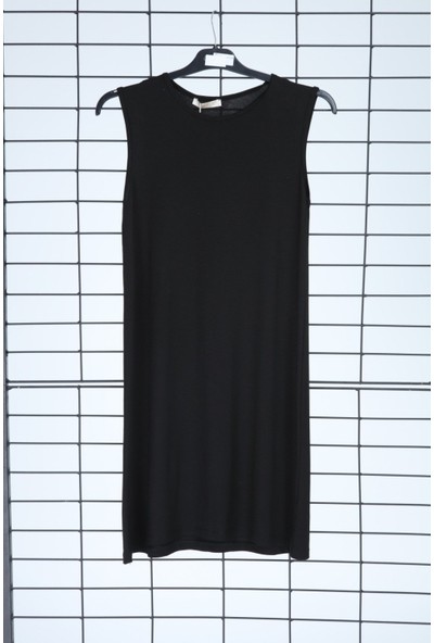 Kadın Sıfır Kol Kurtarıcı Siyah Tunik