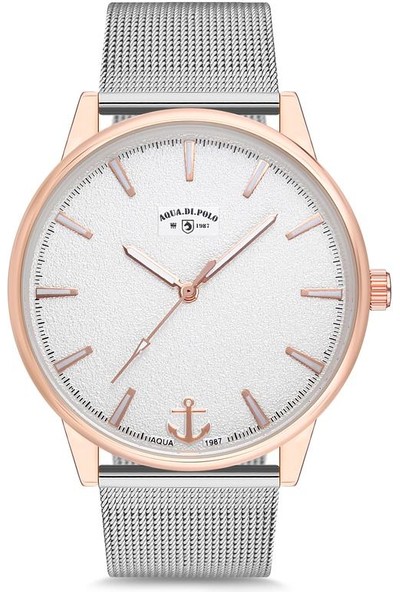 Aqua di Polo Unisex Gümüş Hasır Kordonlu Analog Kol Saati A5871 Aqua di Polo Unisex Gümüş Hasır Kordonlu Analog Kol Saati A5871