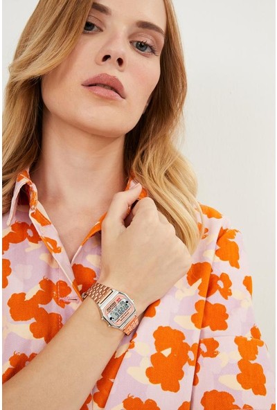 Aqua di Polo Unisex Rose Gold Kurukafa Desenli Dijital Retro Saat APWA064602 Aqua di Polo Unisex Rose Gold Kurukafa Desenli Dijital Retro Saat APWA064602
