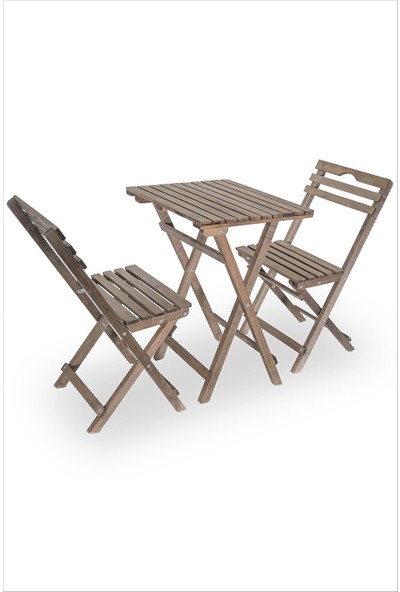 Macco Balkon Bahçe Mutfak Ahşap Katlanır Bistro Set 2 Sandalye 1 Masa Macco Balkon Bahçe Mutfak Ahşap Katlanır Bistro Set 2 Sandalye 1 Masa