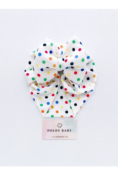 Poldy Baby Fiyonklu Penye Bebek Bonesi Puantiyeli