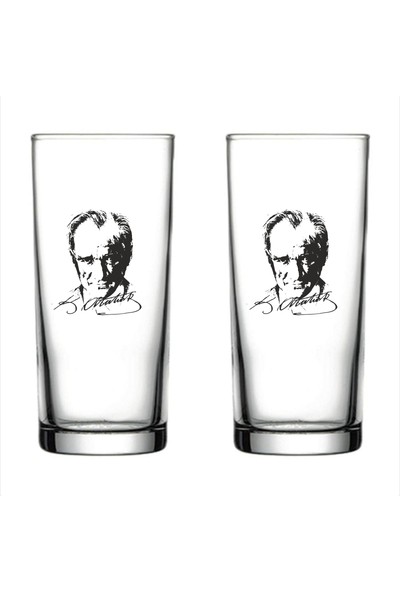 Paşabahçe Atatürk Silüet ve Imzalı Rakı Bardağı 2 Adet Paşabahçe Atatürk Silüet ve Imzalı Rakı Bardağı 2 Adet