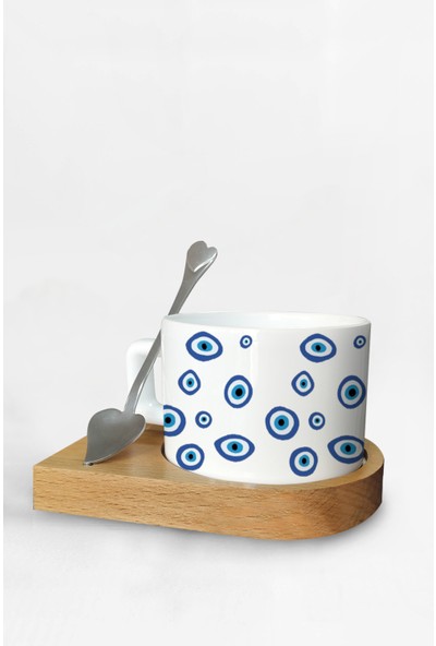 Flipped Nazarlık Mıknatıslı Kalp Kaşıklı Nescafe Fincanı Flipped Nazarlık Mıknatıslı Kalp Kaşıklı Nescafe Fincanı