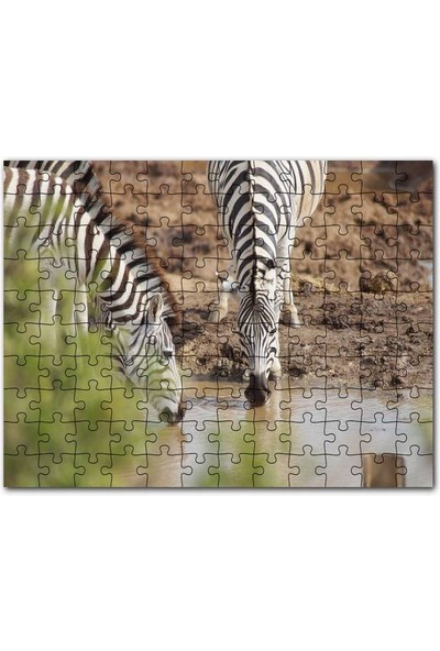 Cakapuzzle Savanada Su Içen Zebralar 120 Parça Puzzle Yapboz Mdf (Ahşap)
