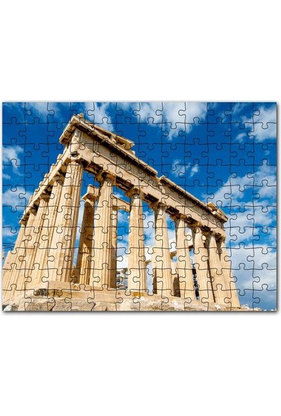 Cakapuzzle Yunanistan Tapınak Harabeleri ve Bulutlar 120 Parça Puzzle Yapboz Mdf (Ahşap)