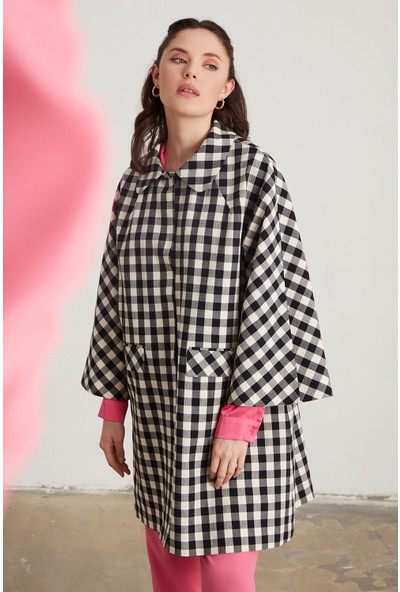 Gusto Ekose Kaftan - Siyah