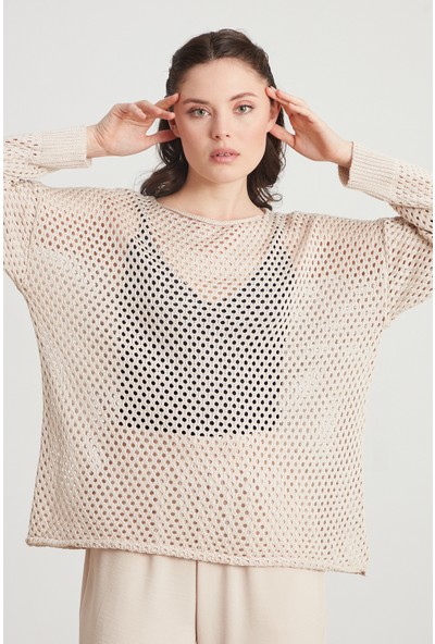 File Triko Bluz - Bej